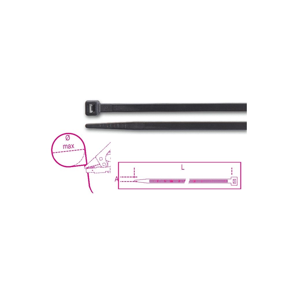 Bandes de reliure en nylon, noires, résistantes aux uv. BMN3776 | BETA ...